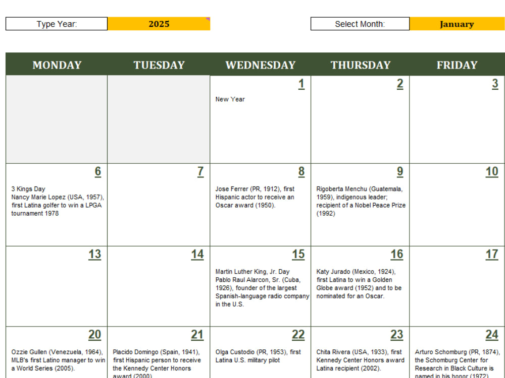 A Perpetual Bilingual Calendar | Upwork