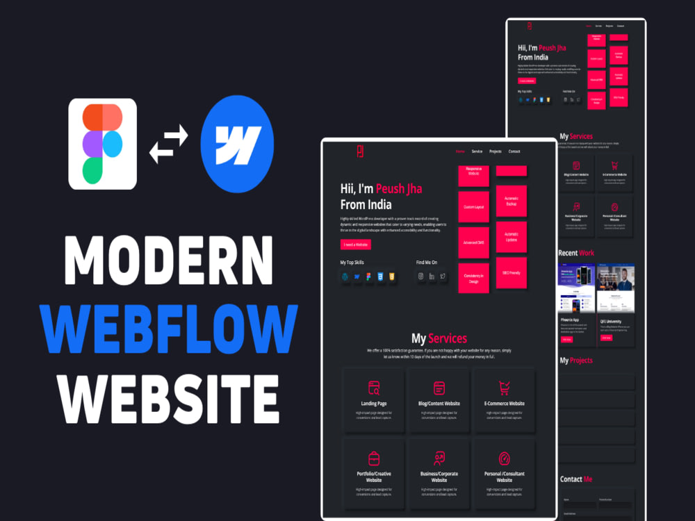 A responsive Webflow Website with amazing Animations. | Upwork