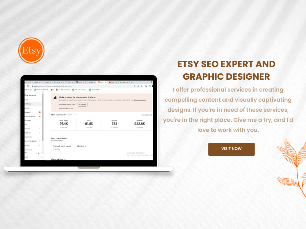 Etsy digital products design, setup esty store, esty SEO | Upwork