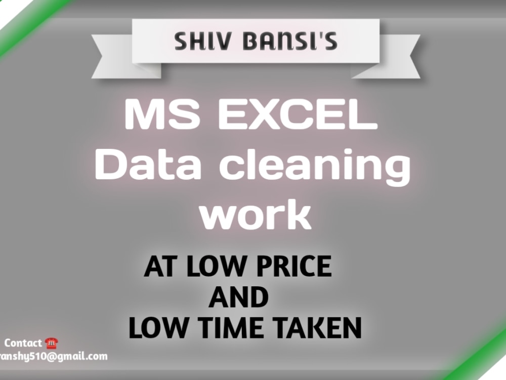TO CLEAN MESS MS EXCEL DATA I WILL CLEAN IT WITH IN 1 DAY | Upwork