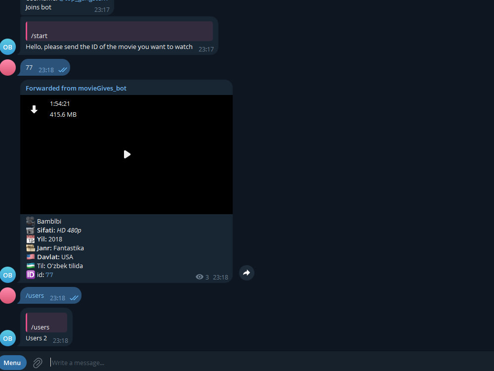 Selling: Telegram Bot sends post from channel by ID | Upwork