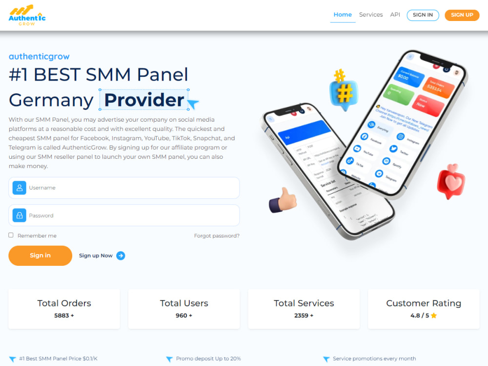 Perfect Panel theme design services, SMM panel development services ...