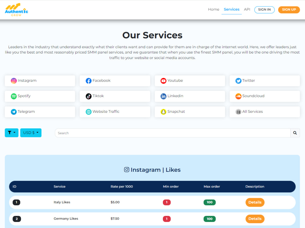 Perfect Panel theme design services, SMM panel development services ...