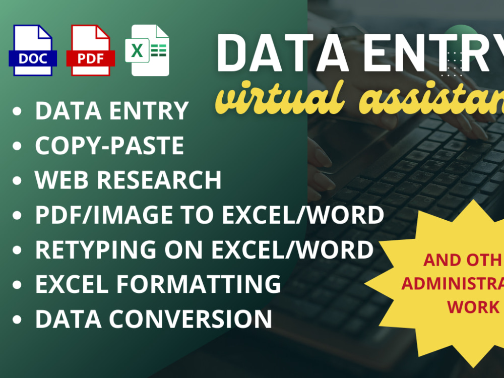 Data entry, excel, spreadsheet, copypaste, retyping | Upwork