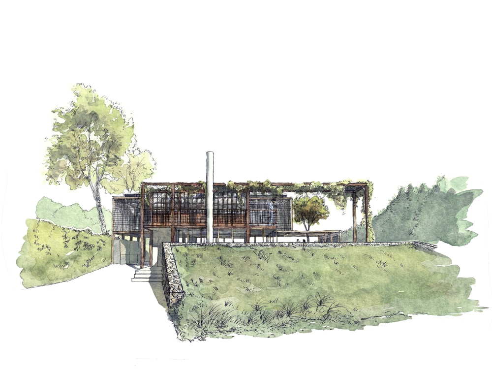 A freehand architecture concept sketch, interior or exterior | Upwork