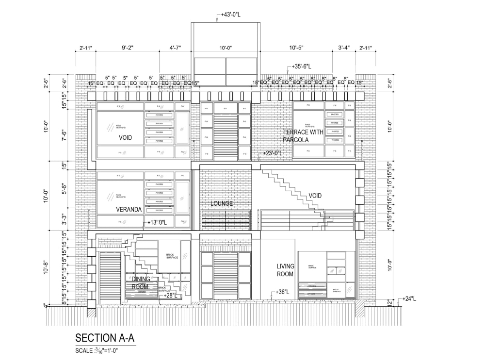 2d floor plan, section and working drawings in Autocad | Upwork