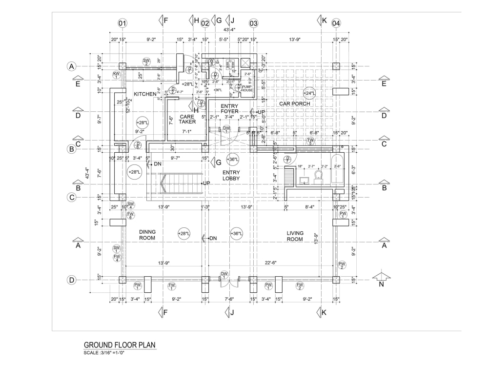 2d floor plan, section and working drawings in Autocad | Upwork