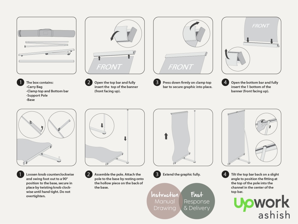 Instruction Manual Line Drawings/Assembly Guide Illustrations/Line Art ...