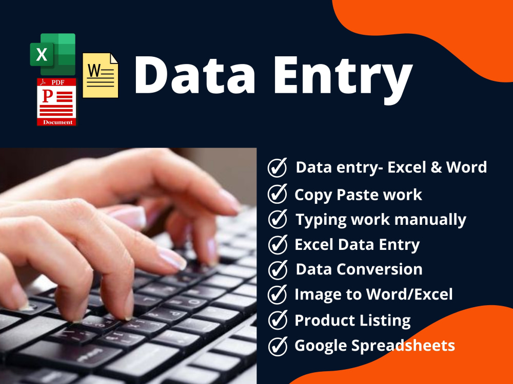 Accurate data entry, copy paste, data conversion and typing work manually | Upwork