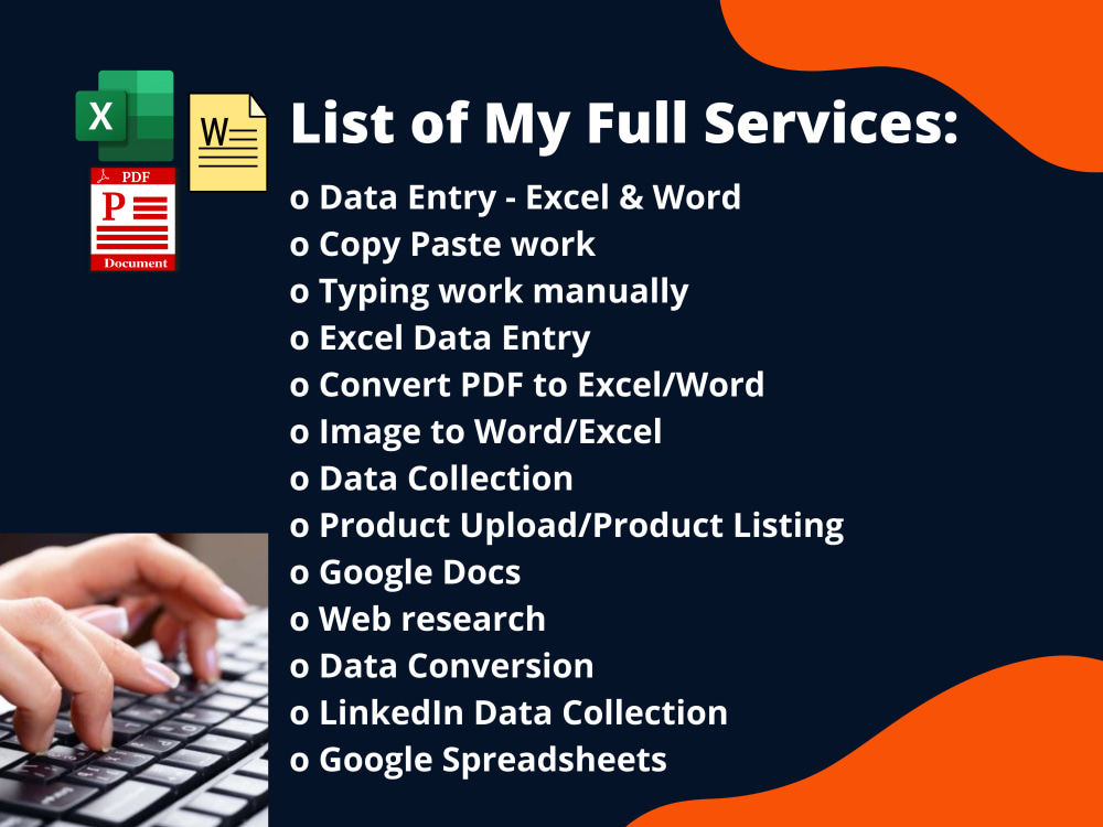 Accurate data entry, copy paste, data conversion and typing work manually | Upwork