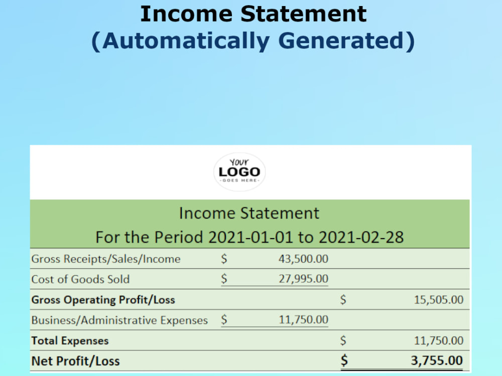 An inventory, income and expense tracker (Excel Sheet) | Upwork
