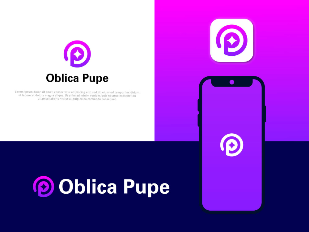 A high definition custom modern abstract colorful 3D gradient logo ...