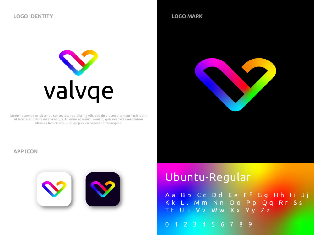 A high definition custom modern abstract colorful 3D gradient logo ...