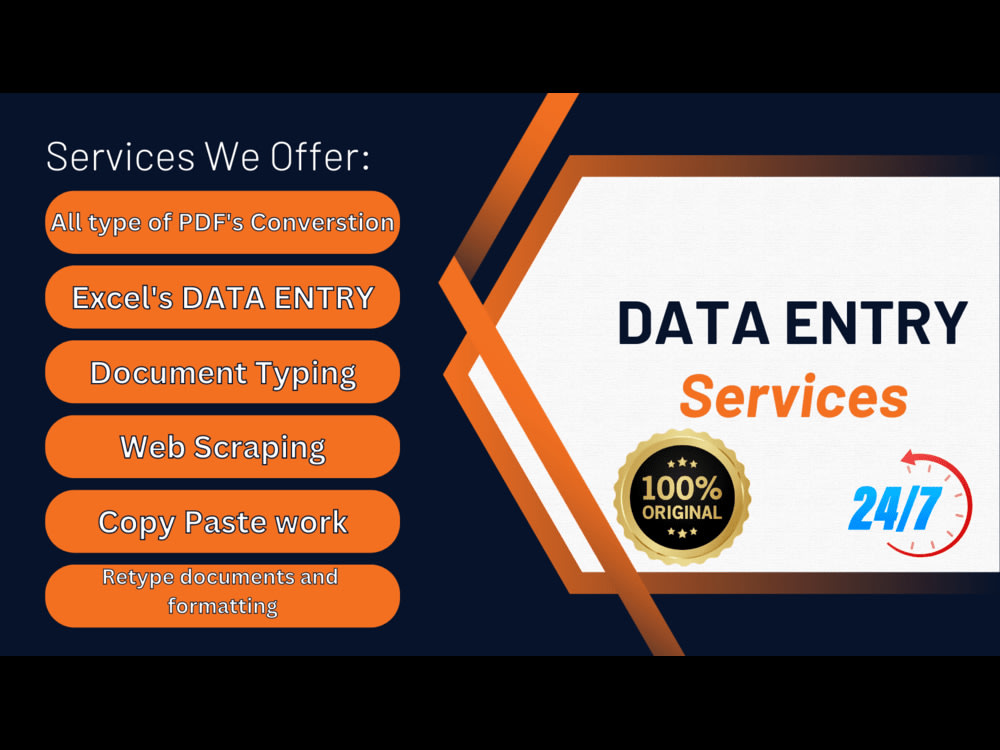 Professional data entry, web scraping, PDF conversion, and document typing | Upwork