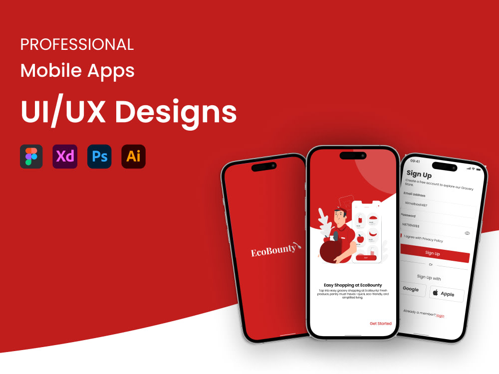 An Elegant UI/UX Design | Mobile UI in Figma/XD. | Upwork