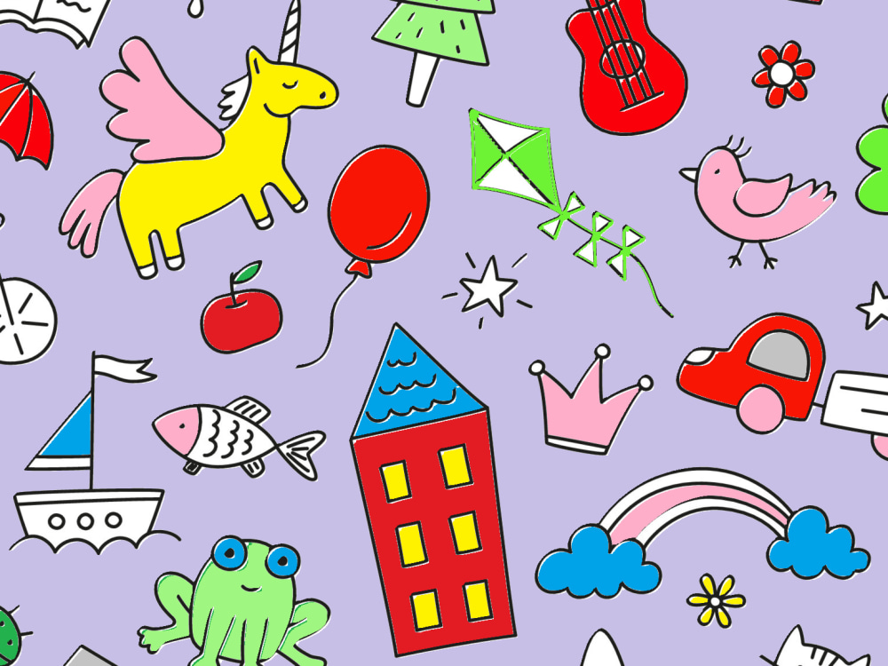 Kids drawing pattern for color fit | Upwork