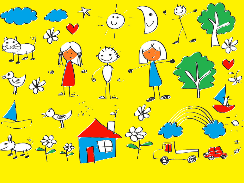 Kids drawing pattern for color fit | Upwork