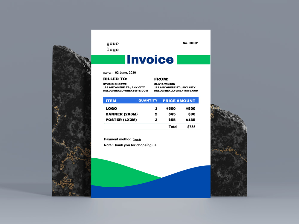 Eye-catching invoice design, custom invoice template and letterhead ...
