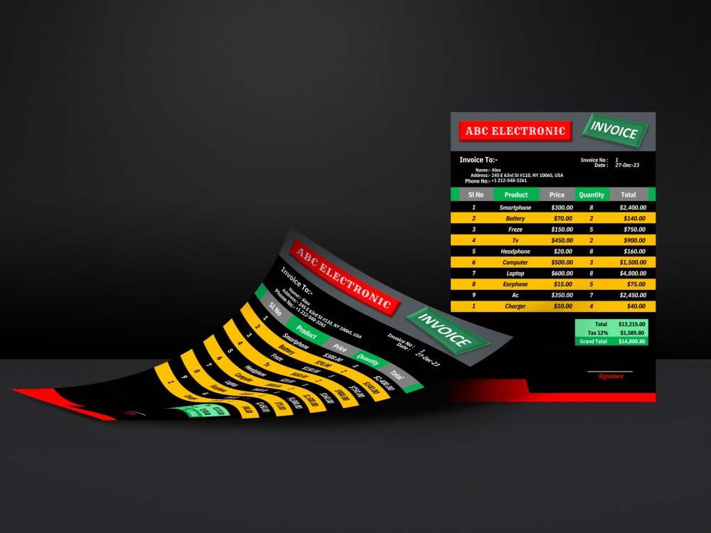 Eye-catching invoice design, custom invoice template and letterhead ...