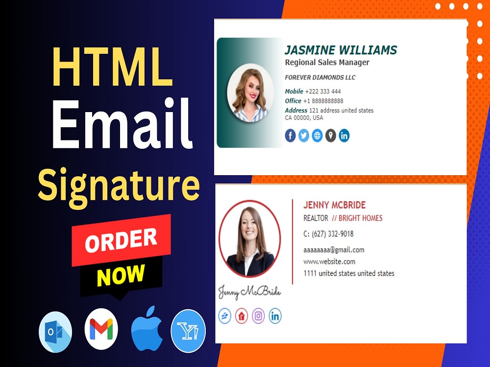 Create a professional clickable HTML email signatures | Upwork