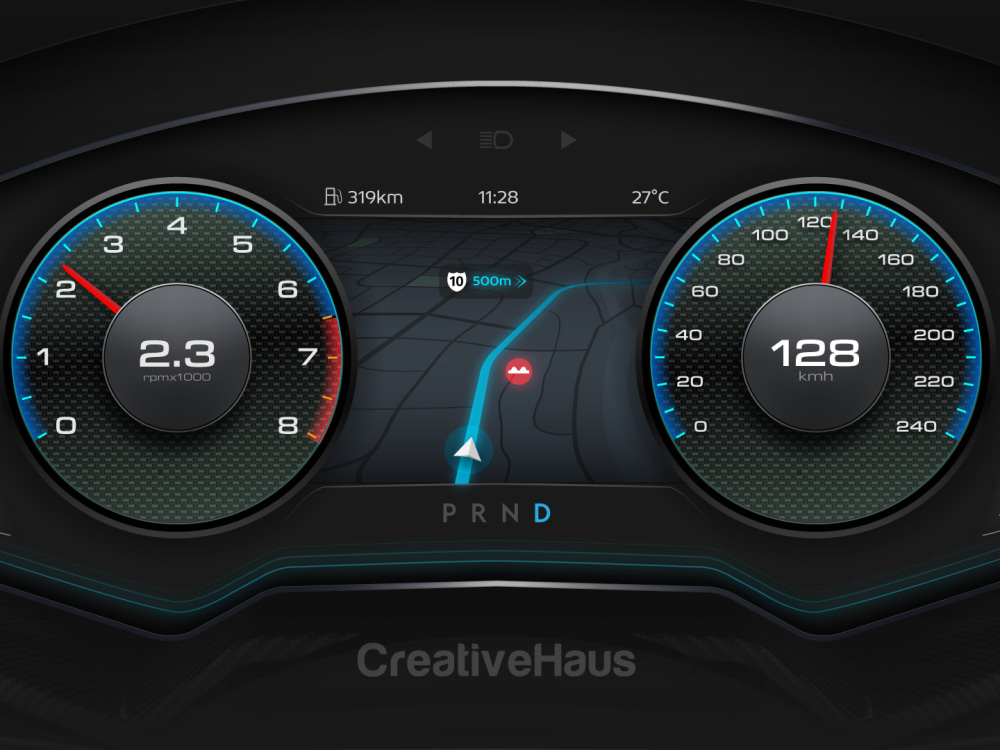 Futuristic and engaging HUD | Car UI | HMI | Holographic | FUI design ...