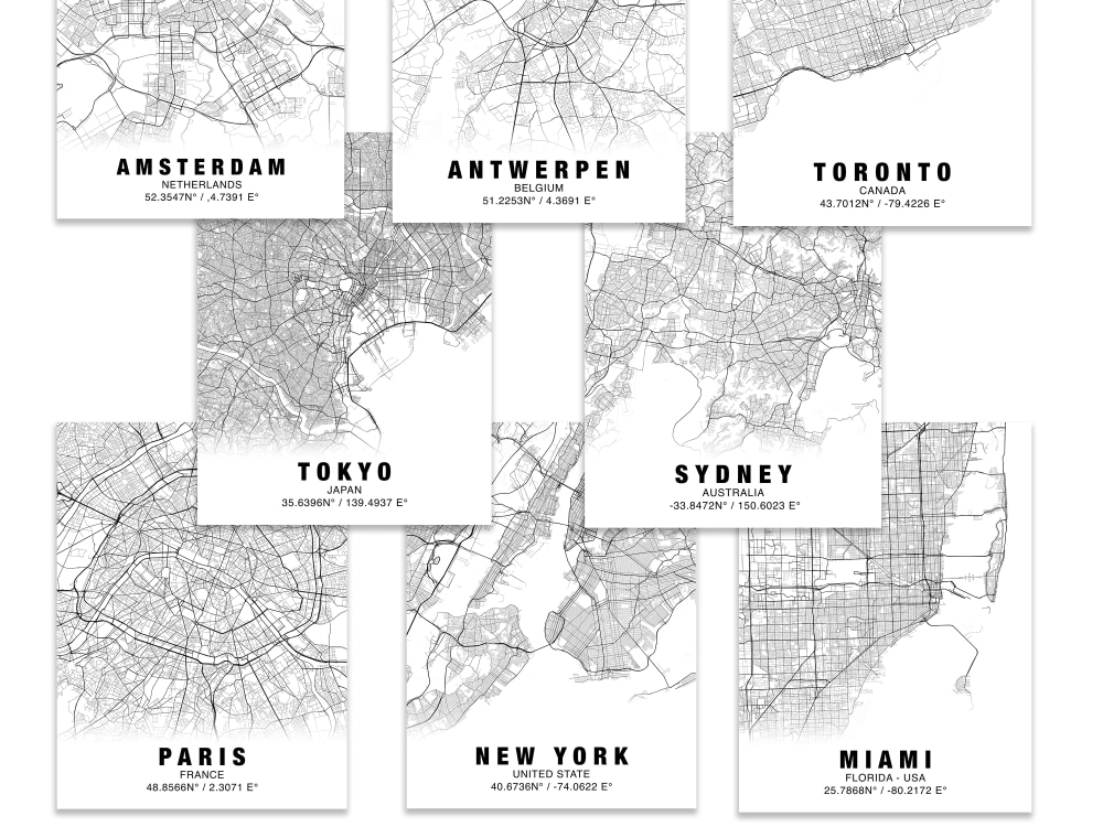 A city map poster or wall art print canvas | Upwork