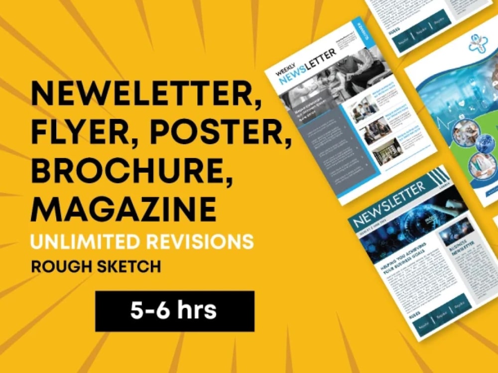 Professional editable unique newsletter, poster, flyer, magazine ...