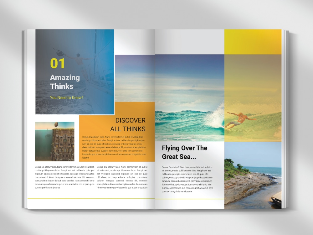 Design premium magazine, layout with custom graphics | Upwork