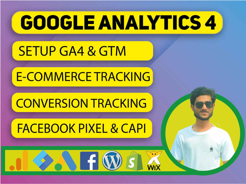 Fix or google analytics 4 setup, ga4 ecommerce tracking, ga4 | Upwork