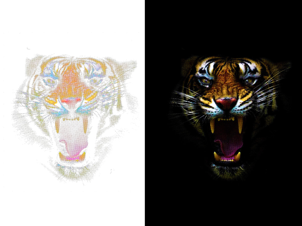 Artwork to halftone for dtg dtf printing, black white garments | Upwork