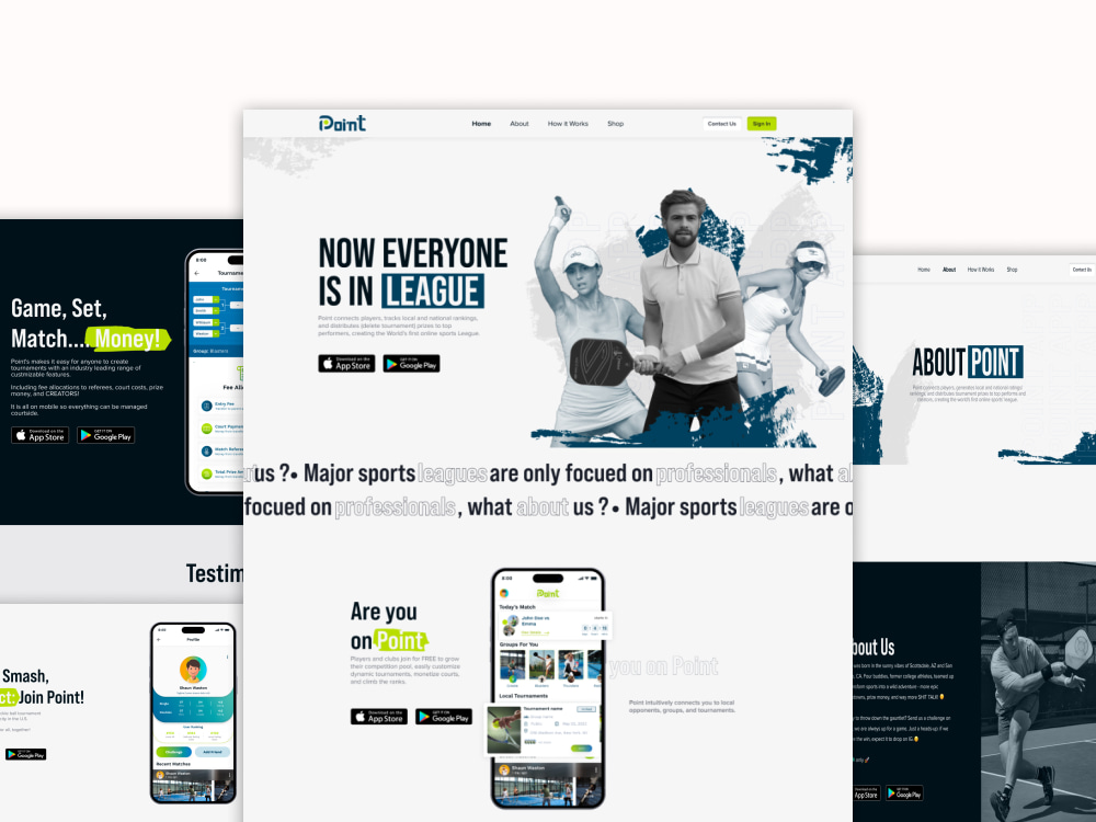 Sports Games Tournament Website Design, App & Dashboard | Upwork