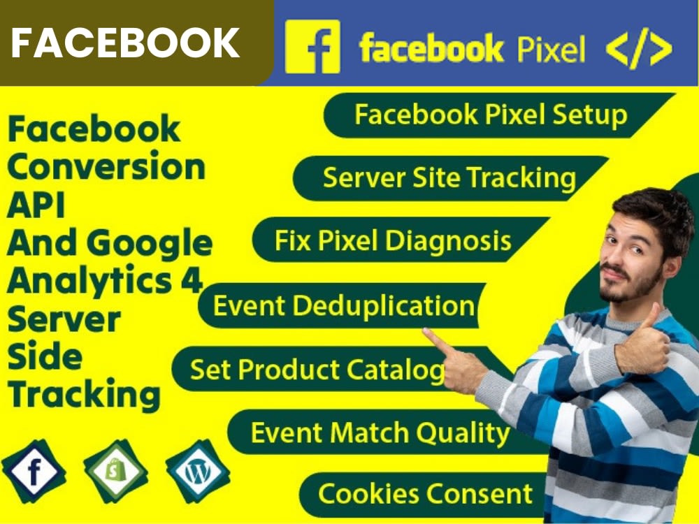 Facebook pixel conversion API, server-side tracking for ecommerce | Upwork
