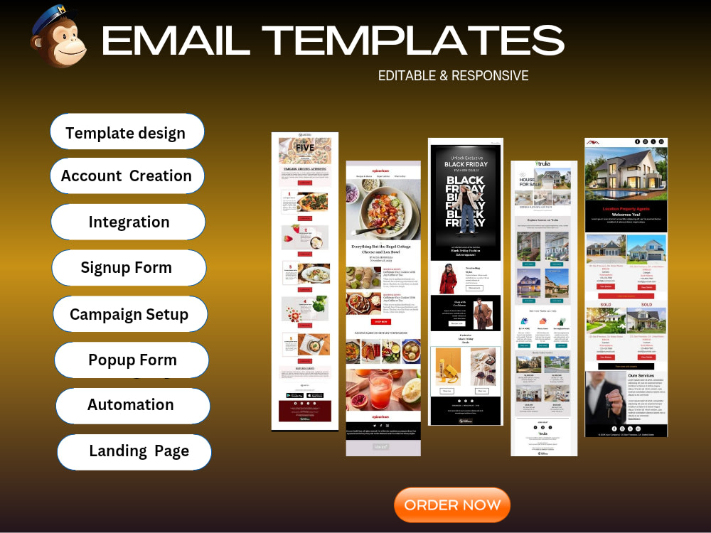 Editable and responsive mailchimp email template design and campaign setup | Upwork