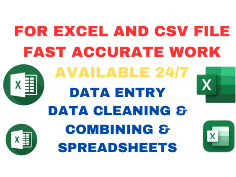 Clean split combine excel or cvs file in 24 hours | Upwork