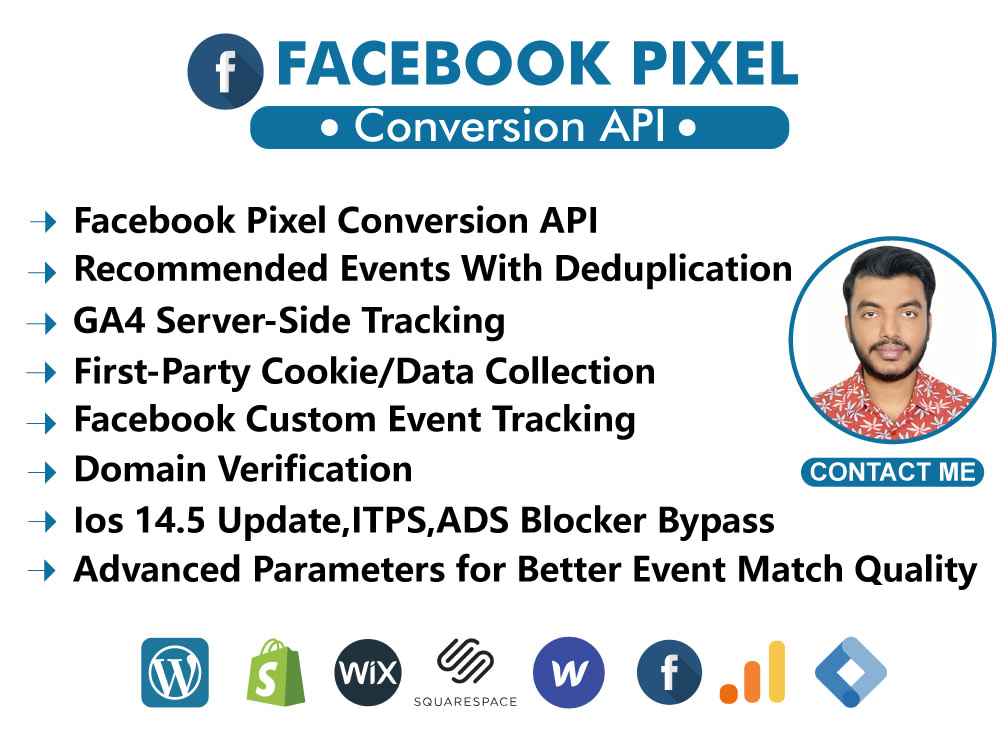 Setup Facebook meta pixel conversion API & ga4 server side tracking via GTM | Upwork