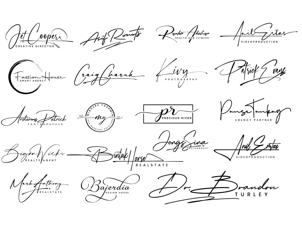 Modern signature, handwritten, scripted, handwriting, cursive logo ...