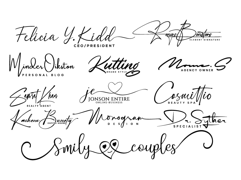 Modern signature, handwritten, scripted, handwriting, cursive logo ...