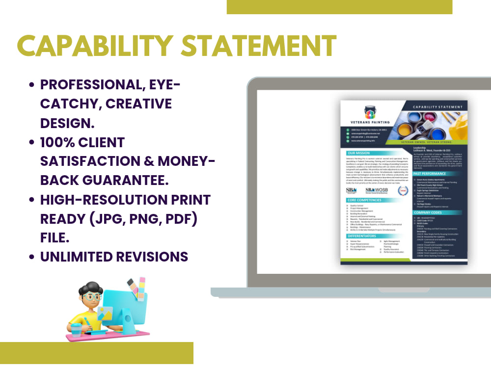 A professionally written/ designed capability statement or company ...
