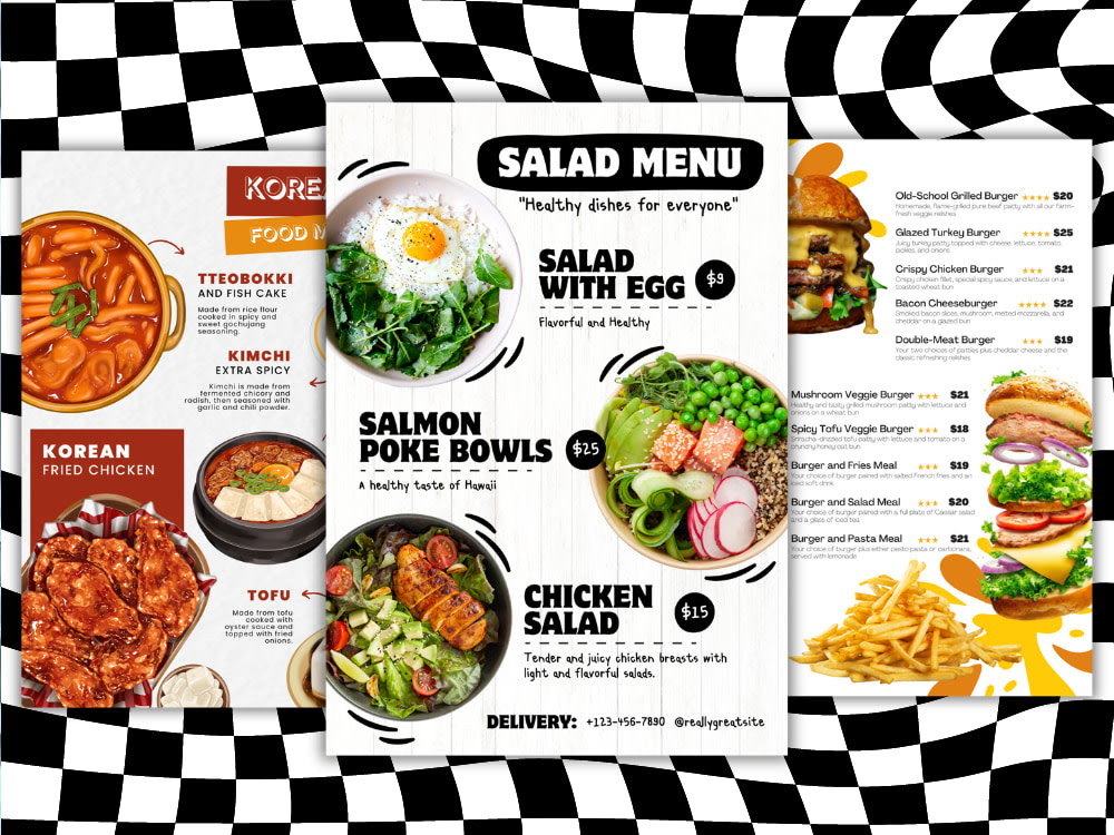 Unique restaurant cafe bar menu, menu card digital food menu | Upwork