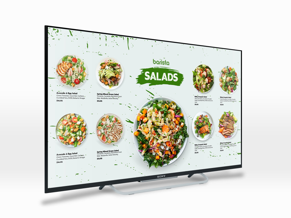 A digital menu board design for restaurants. | Upwork