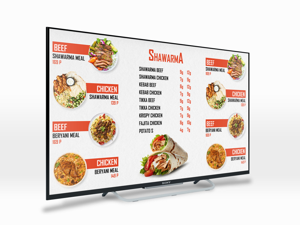 A digital menu board for your restaurant | Upwork