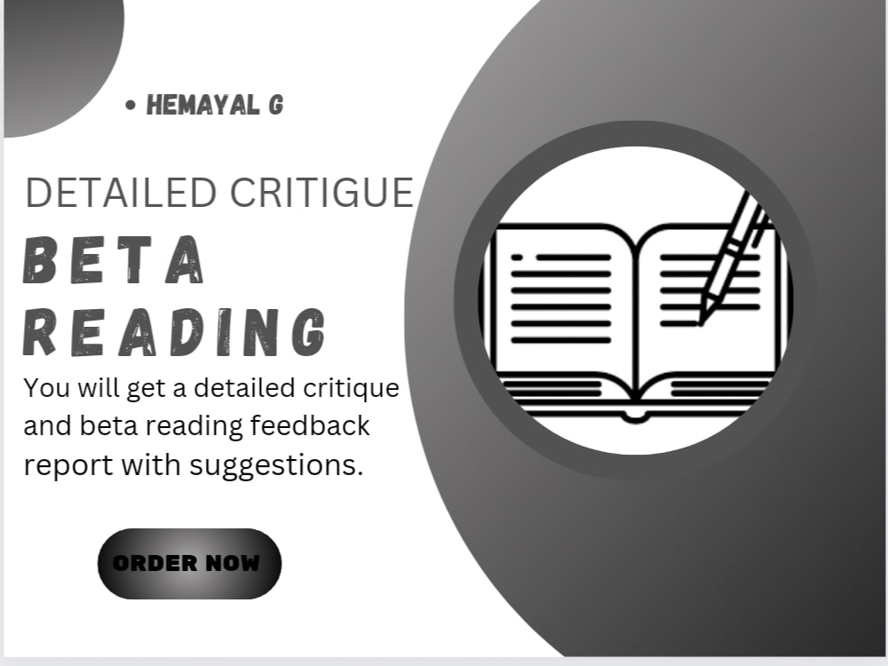 A detailed critique and beta reading feedback report with suggestions ...
