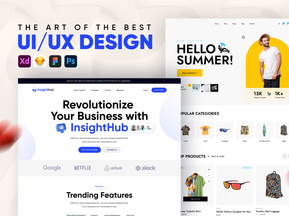 Trendy website or landing page UI design in Figma | Upwork