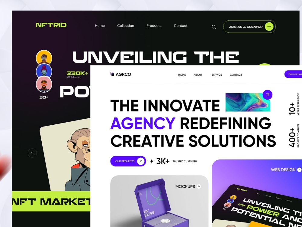 Trendy website or landing page UI design in Figma | Upwork