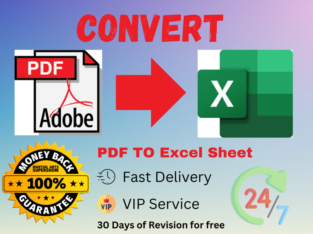 Convert scanned pdf to excel sheet 24/7 hrs | Upwork