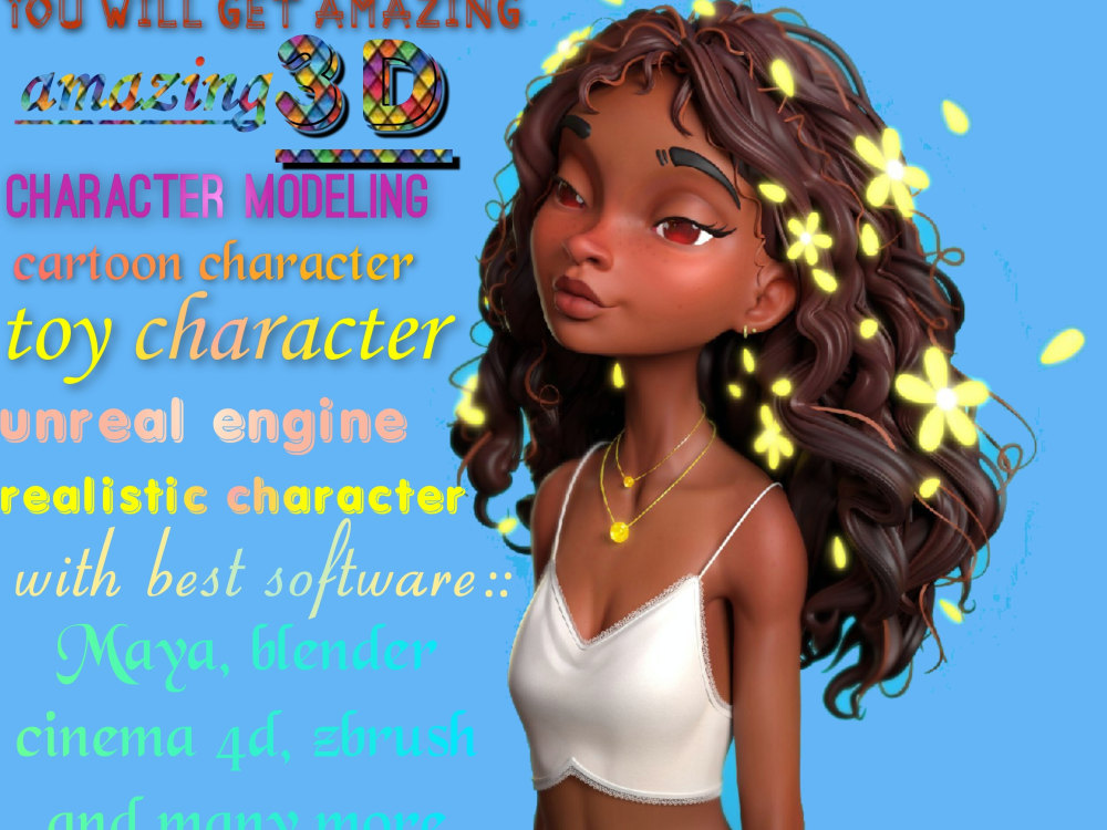 3D Character modeling character design Cartoon character Realistic ...