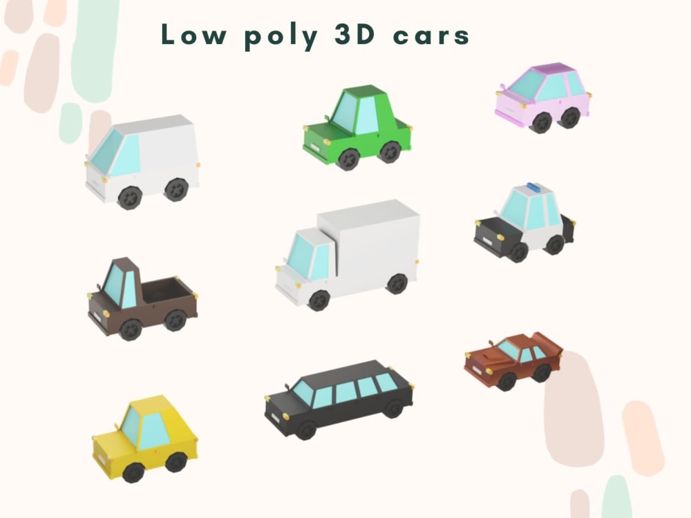 Nice 3D low poly cars | Upwork