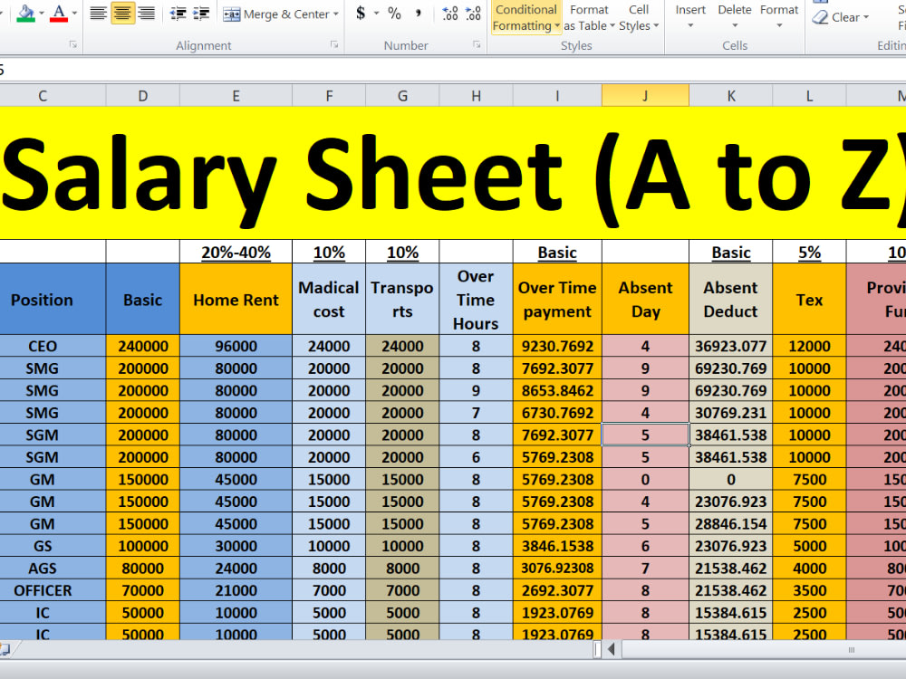 Your company, institution salary sheet and students result sheet | Upwork