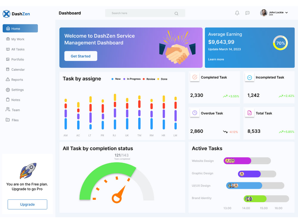 Unique Dashboard and Landing Page Design in Figma | Upwork