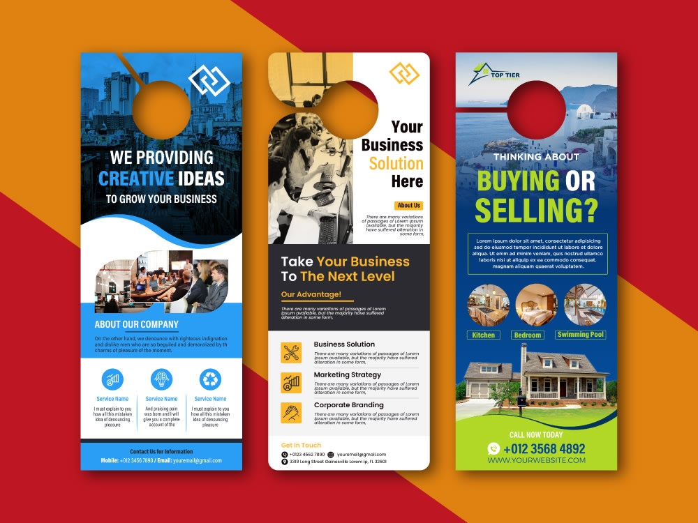 A professional door hanger | rack card | postcard design within 12 ...